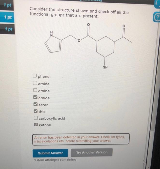 Solved Consider the structure shown and check off all the | Chegg.com