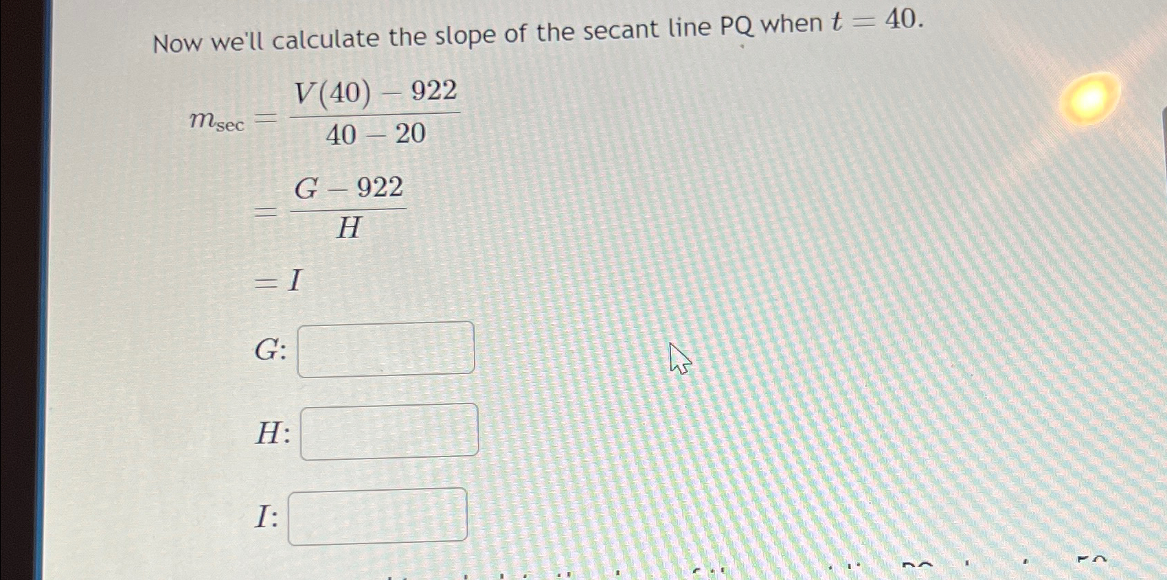 Solved Now we'll calculate the slope of the secant line PQ | Chegg.com