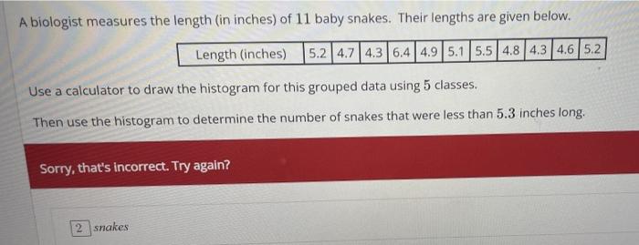 Solved A biologist measures the length (in inches) of 11 | Chegg.com