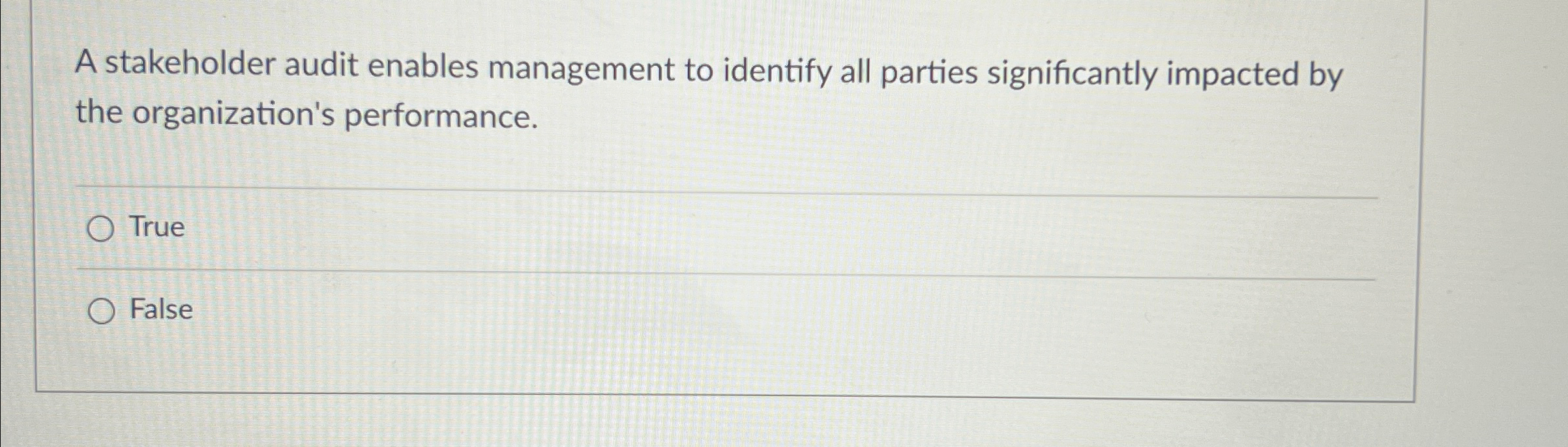 Solved A stakeholder audit enables management to identify | Chegg.com
