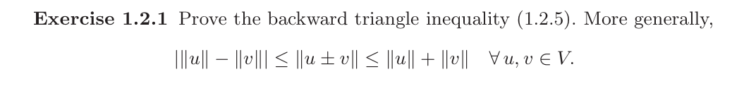 Solved Exercise 1.2.1 ﻿Prove the backward triangle | Chegg.com