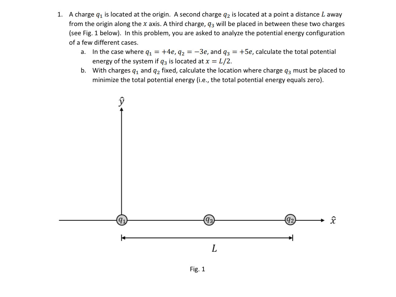 Solved A charge q1 ﻿is located at the origin. A second | Chegg.com