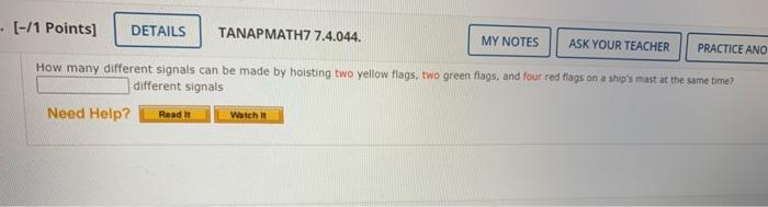 Solved How many different signals can be made by hoisting | Chegg.com