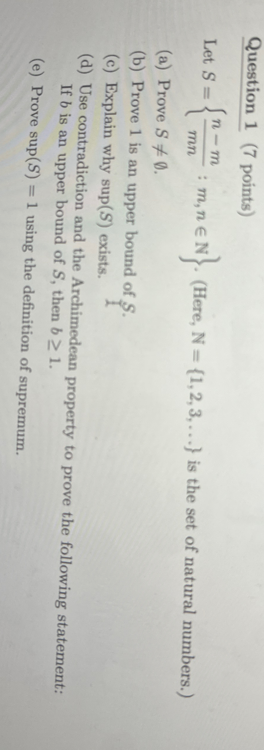 Solved Question 1 (7 ﻿points)Let | Chegg.com