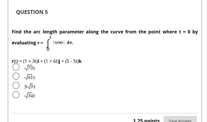 Solved Find the arc length parameter along the curve from | Chegg.com