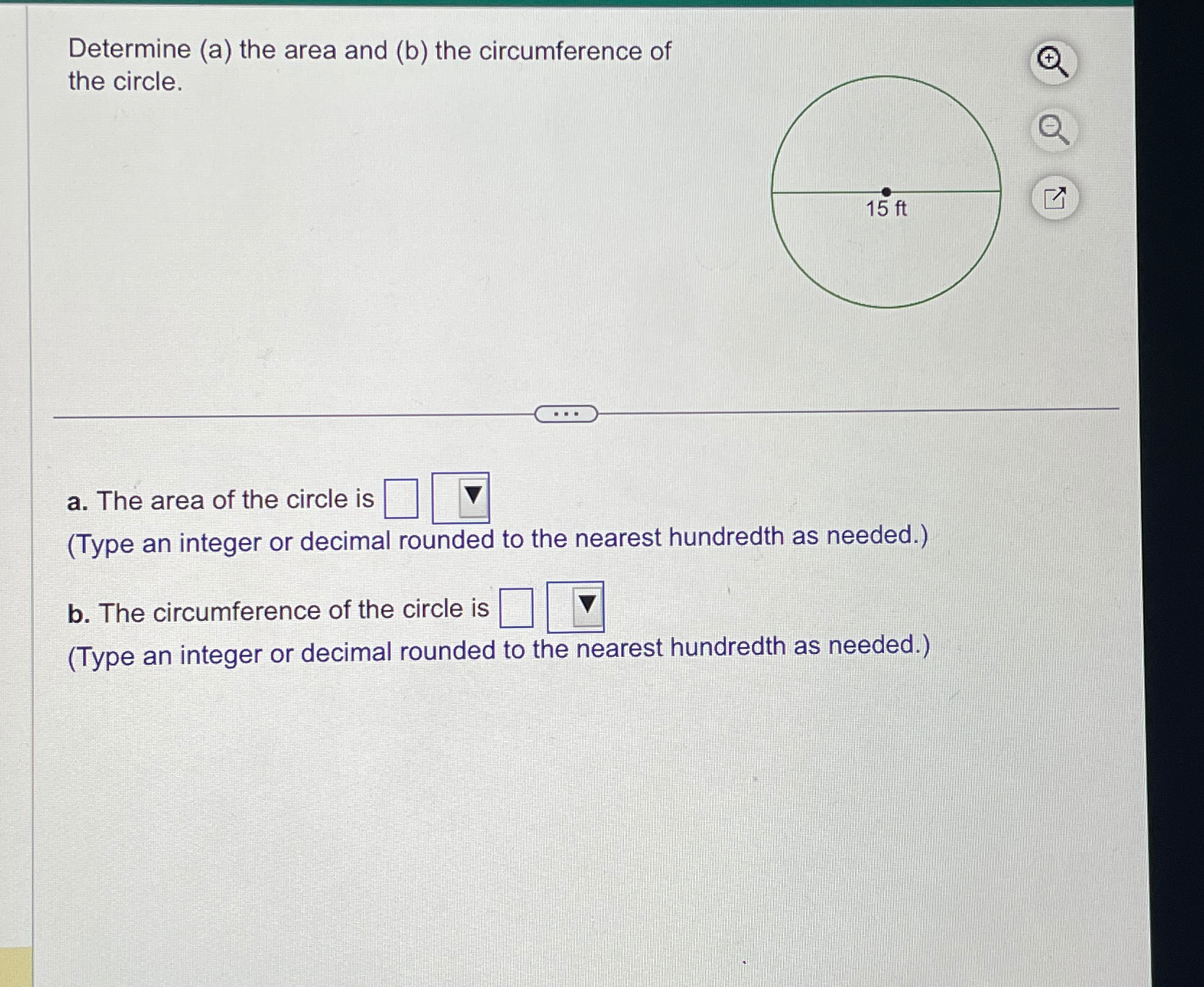 Solved Determine (a) ﻿the area and (b) ﻿the circumference of | Chegg.com