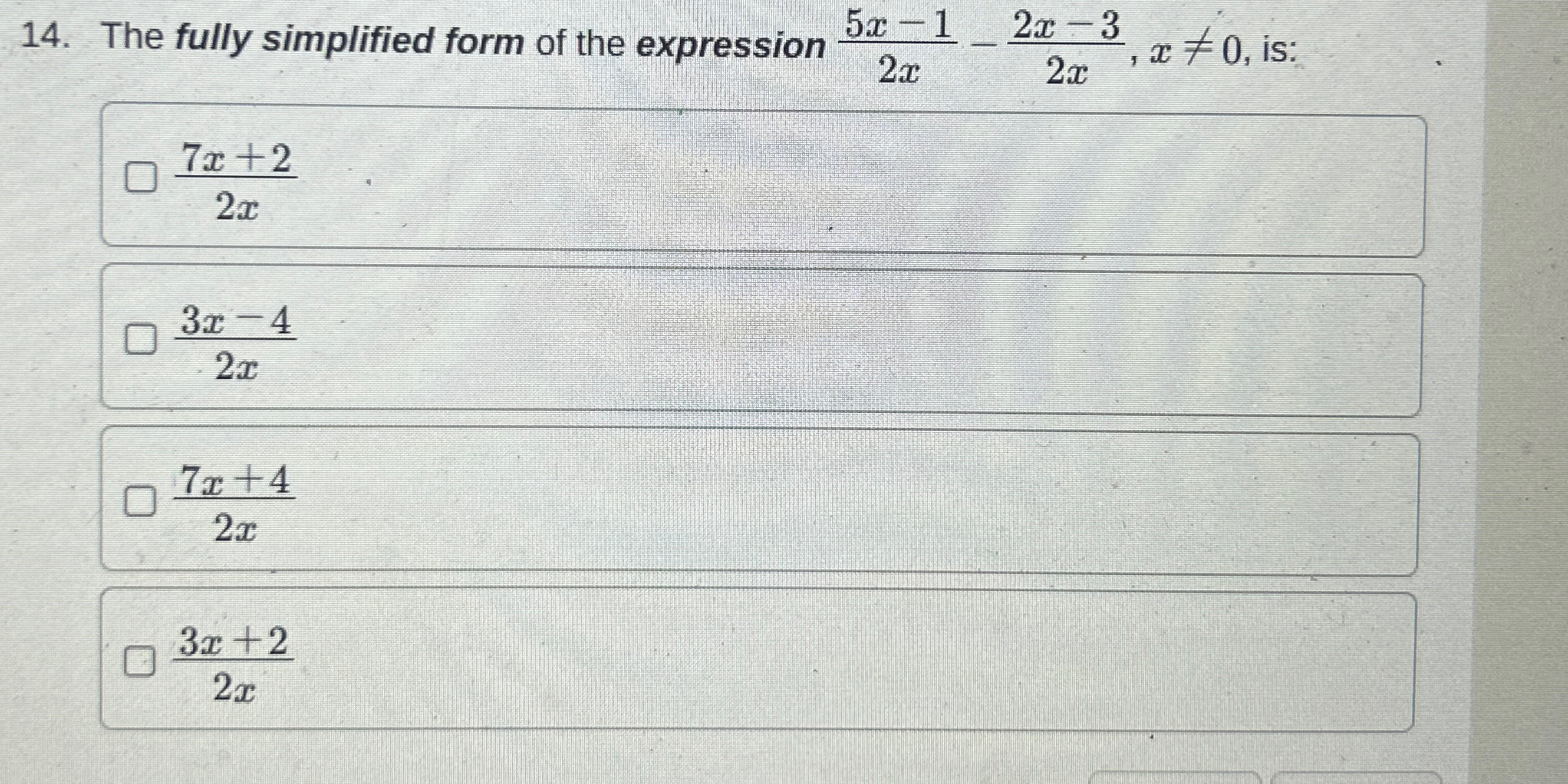 Solved The fully simplified form of the expression | Chegg.com