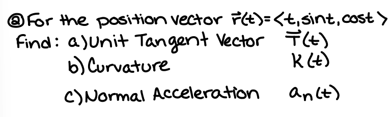 Solved (2) ﻿For the position vector vec r(t)=>find: a | Chegg.com