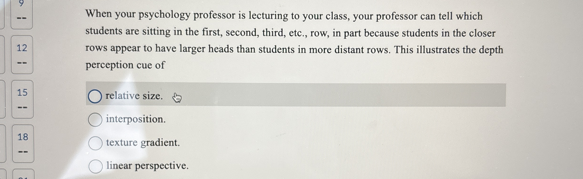 Solved When your psychology professor is lecturing to your | Chegg.com