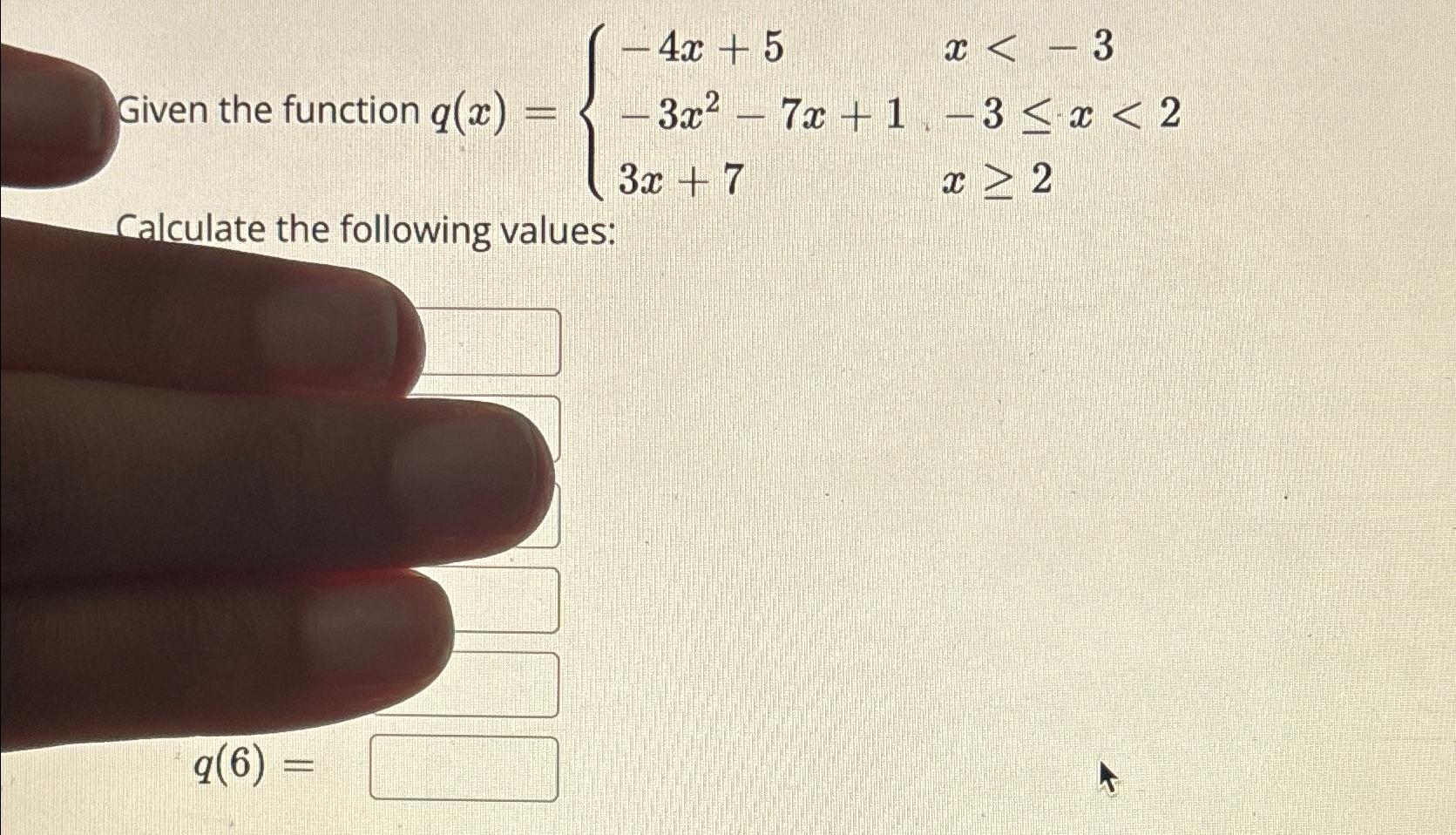 Solved Given the function | Chegg.com