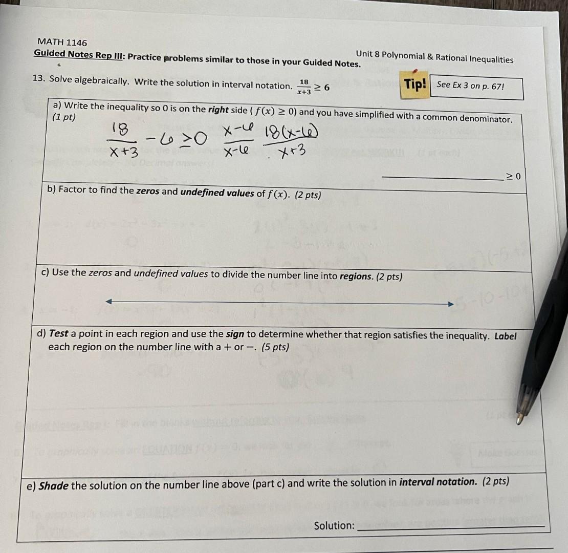 Solved MATH 1146 Guided Notes Rep III: Practice problems | Chegg.com