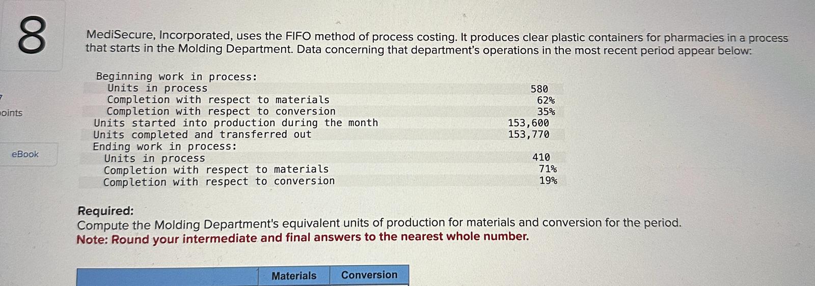 Solved MediSecure, Incorporated, uses the FIFO method of | Chegg.com