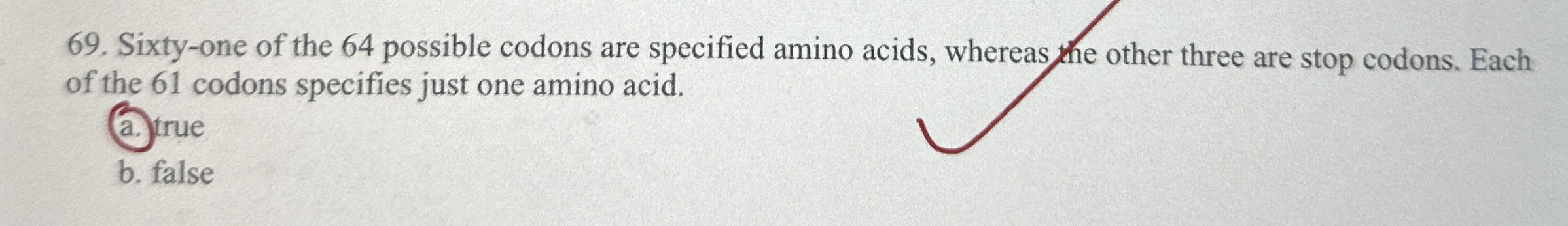 Solved Sixty-one of the 64 ﻿possible codons are specified | Chegg.com