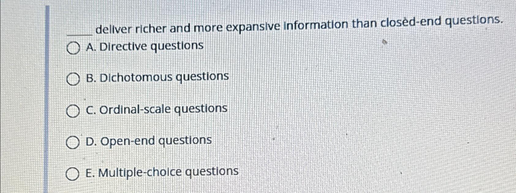 Solved deliver richer and more expansive information than | Chegg.com
