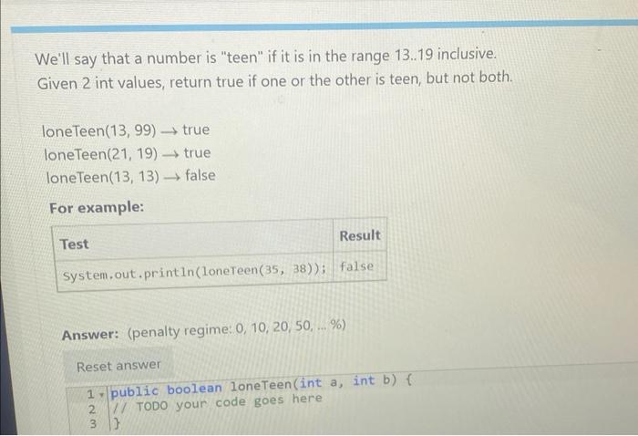 Solved We'll say that a number is "teen" if it is in the | Chegg.com