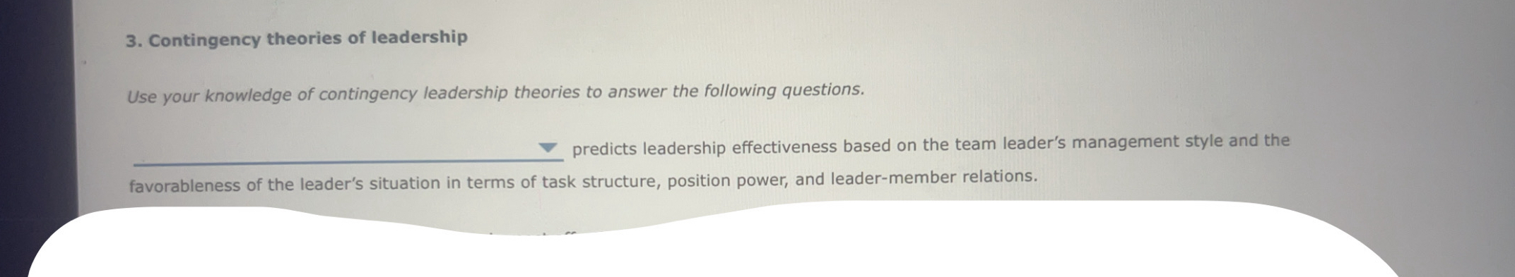 Solved Contingency theories of leadershipUse your knowledge | Chegg.com