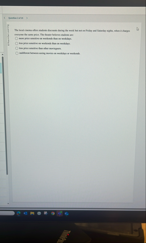 Solved Question 2 ﻿of 20OMamilantayningThe local cinema | Chegg.com