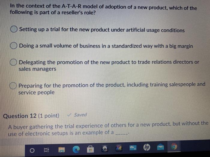 Solved In the context of the A-T-A-R model of adoption of a | Chegg.com