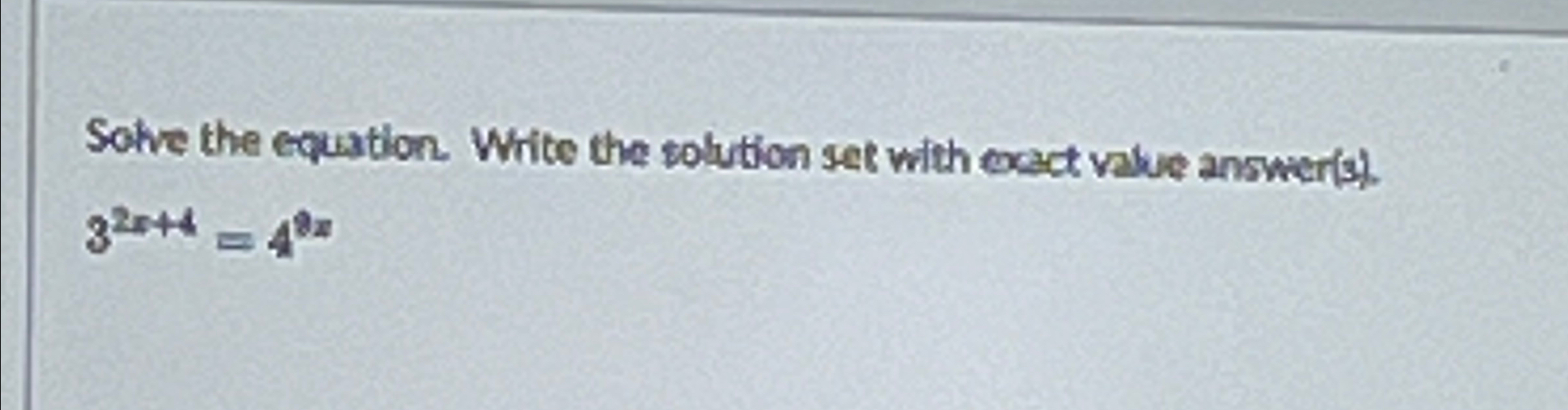 Solved Solve the equation. Write the tolution set with ocact | Chegg.com