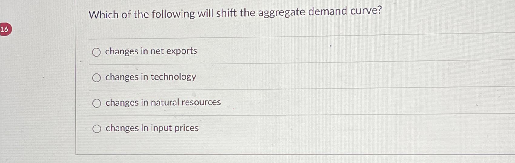 Solved Which of the following will shift the aggregate | Chegg.com