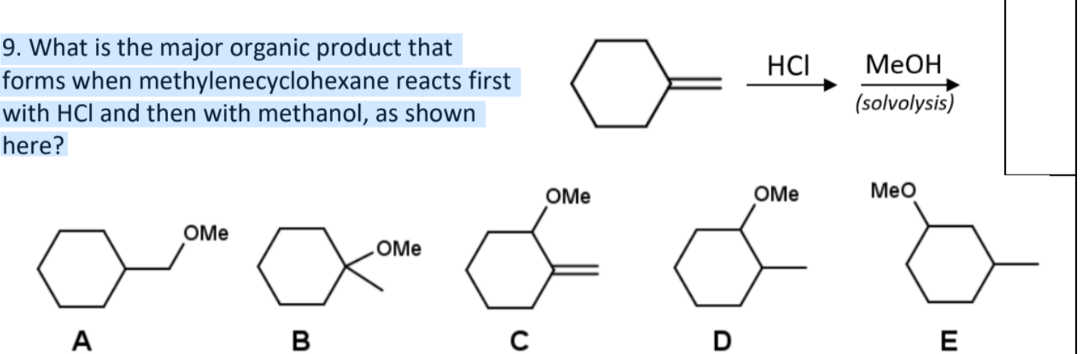 Solved What is the major organic product thatforms when | Chegg.com