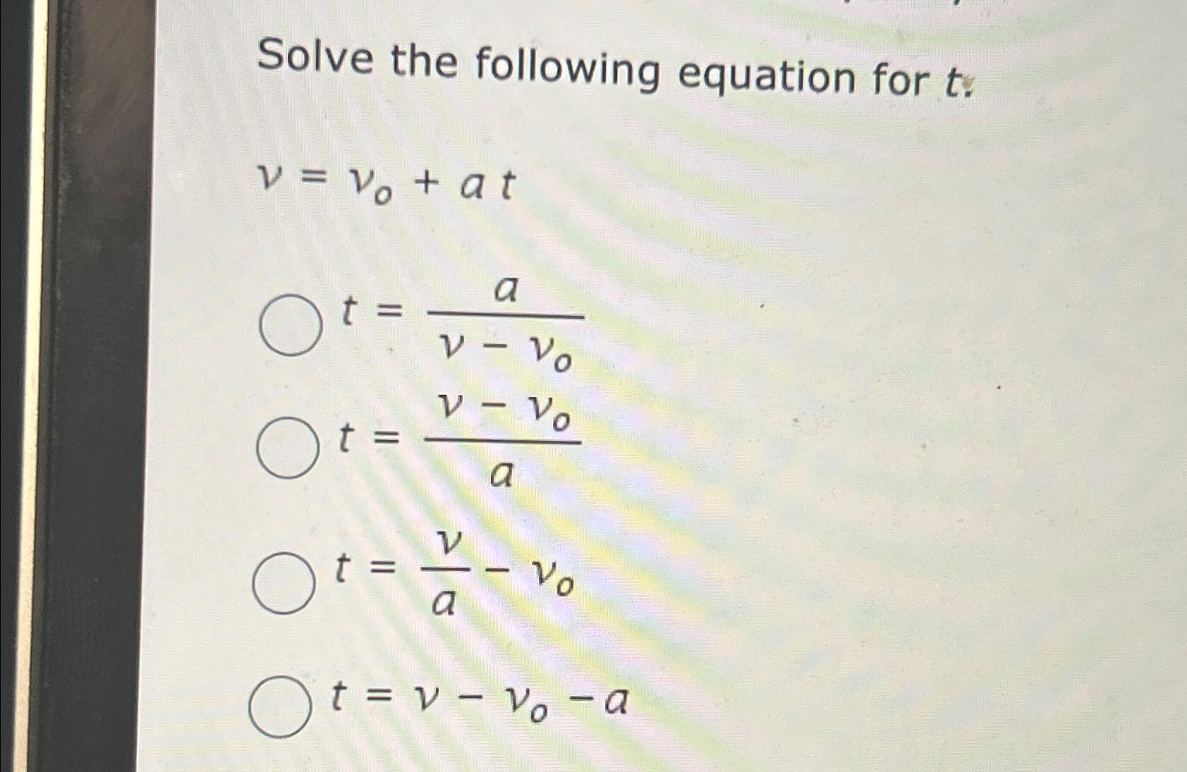 Solved Solve the following equation for | Chegg.com