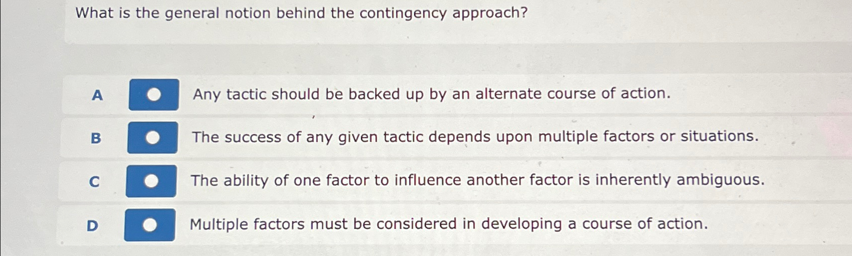 Solved What is the general notion behind the contingency | Chegg.com
