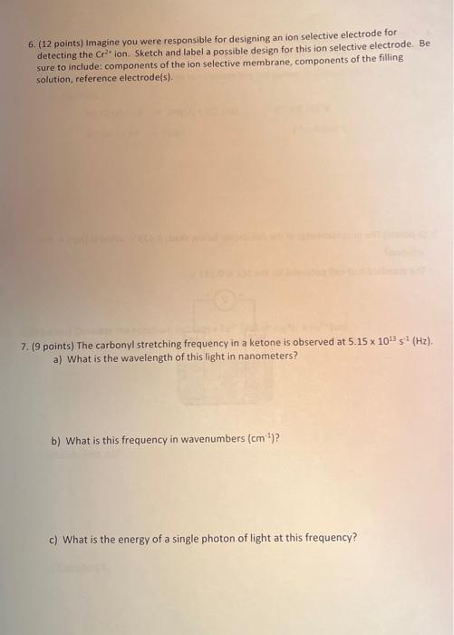 Solved 6. (12 points) imagine you were responsible for | Chegg.com