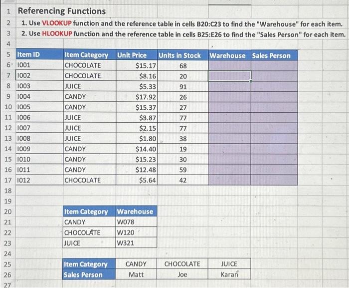 Solved 2 1. Use VLOOKUP function and the reference table in | Chegg.com