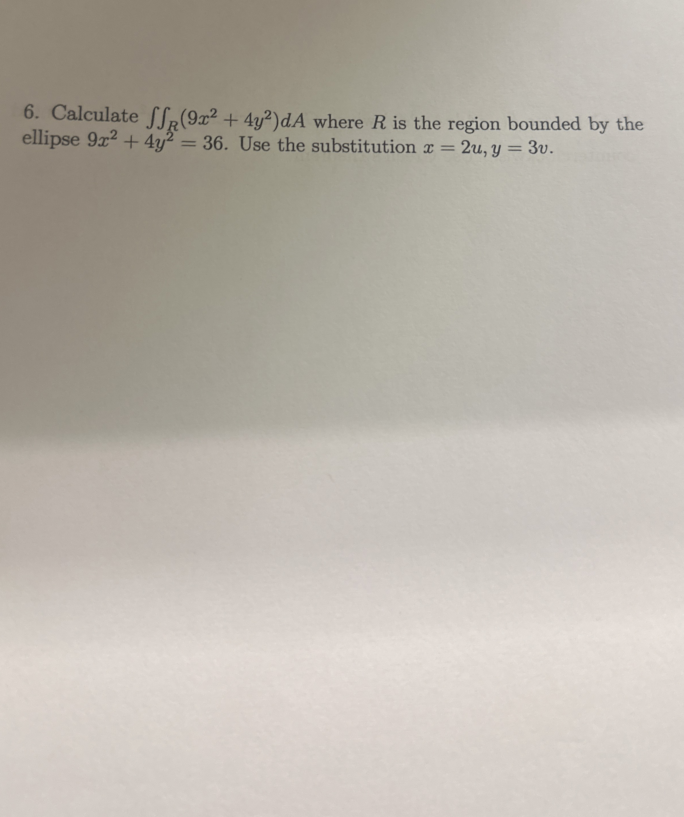 Solved Calculate ∬R(9x2+4y2)dA ﻿where R ﻿is the region | Chegg.com