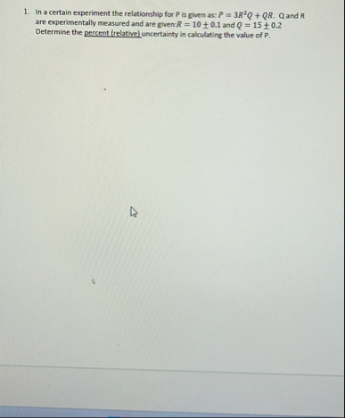 Solved In a certain experiment the relationship for P ﻿is | Chegg.com