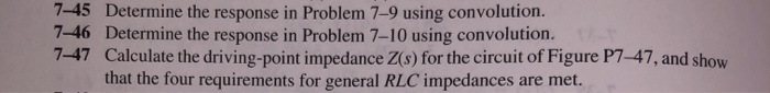 Solved 7-45 Determine the response in Problem 7-9 using | Chegg.com
