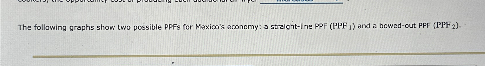 Solved The following graphs show two possible PPFs for | Chegg.com