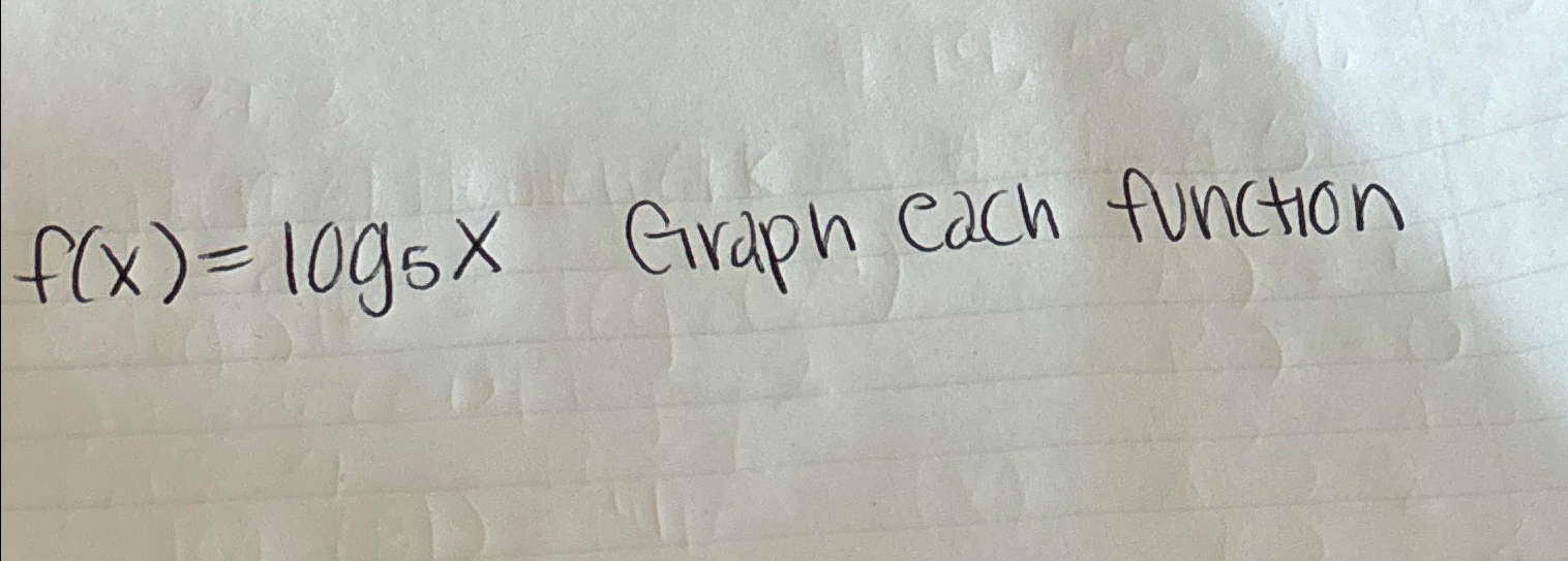Solved f(x)=log5x, ﻿Graph each function | Chegg.com