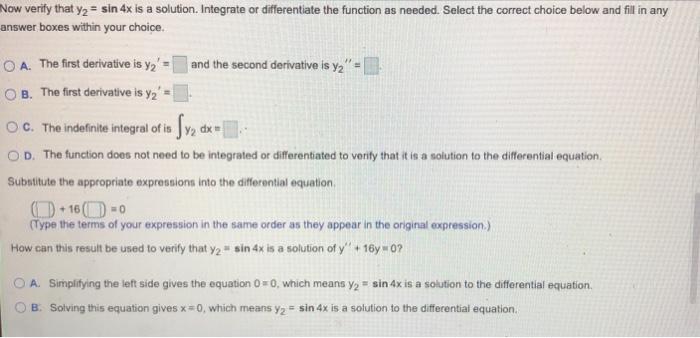Solved Verify by substitution that the given functions are | Chegg.com Solved Verify by substitution that the given functions are | Chegg.com