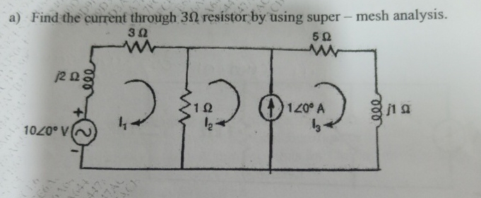 Solved a) ﻿Find the current through 3Ω ﻿resistor by using | Chegg.com