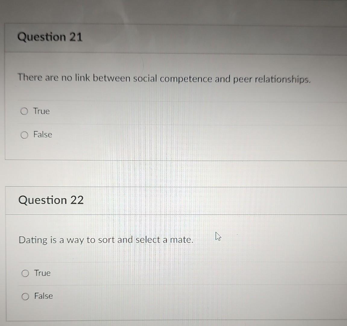 Solved There are no link between social competence and peer | Chegg.com