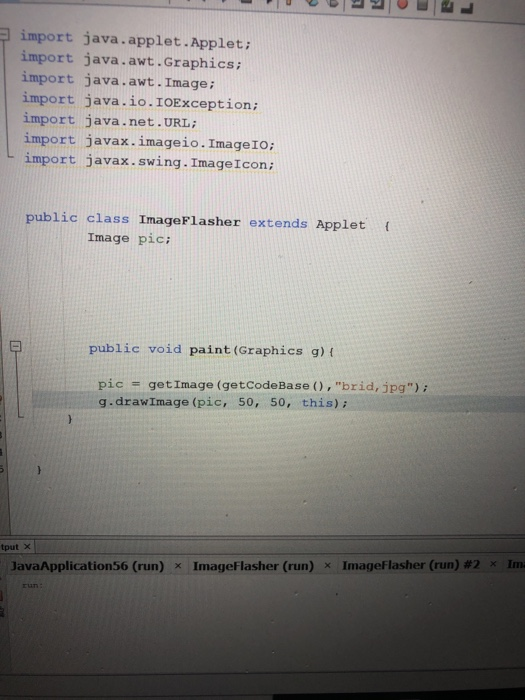 Solved import java.applet. Applet; import java.awt.Graphics; | Chegg.com