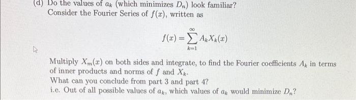 1. Consider real valued functions defined on [−l,l]. | Chegg.com