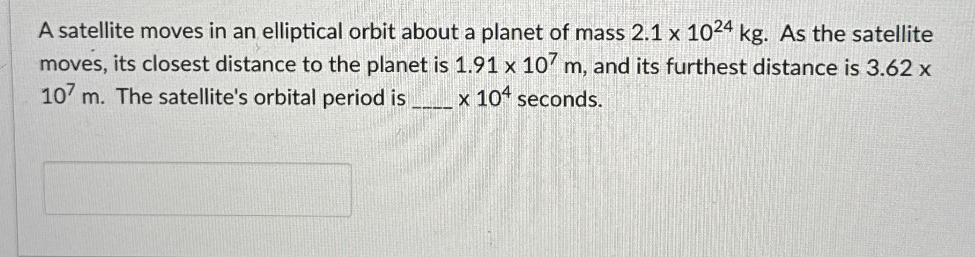 Solved A satellite moves in an elliptical orbit about a | Chegg.com