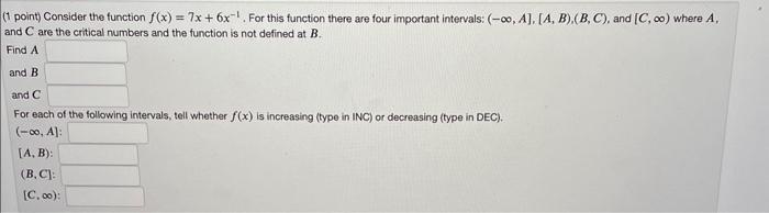Solved (1 point) Let f(x)=−x4−6x3+5x+2. Find the open | Chegg.com