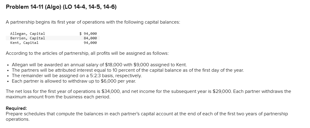 Solved Problem 14-11 (Algo) (LO 14-4, 14-5, 14-6) ﻿A | Chegg.com