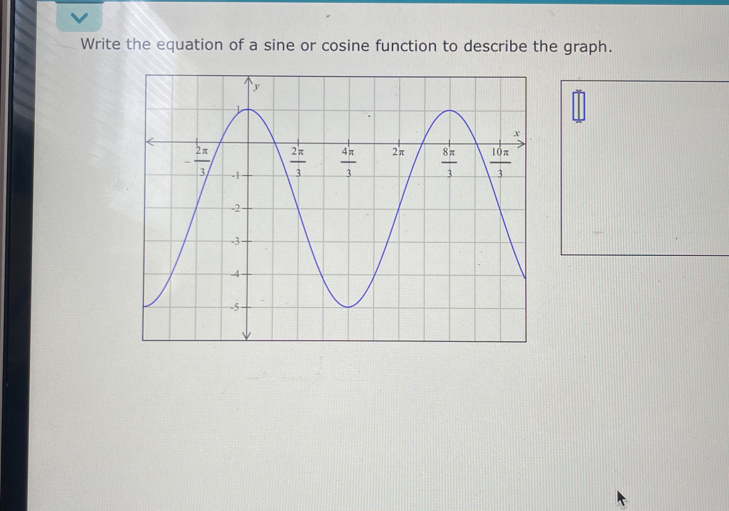 Write the equation of a sine or cosine function to | Chegg.com