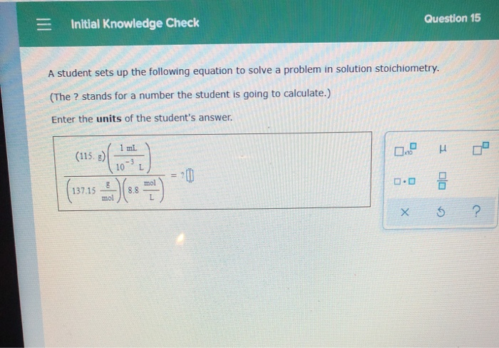 Solved A student sets up the following equation to solve a | Chegg.com