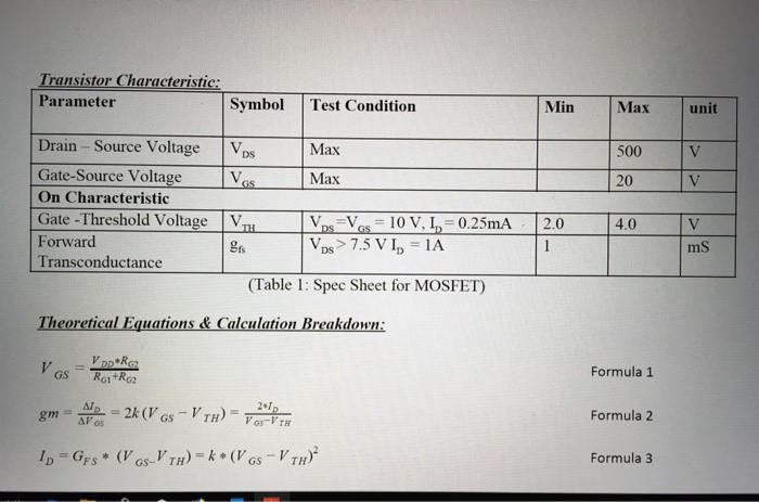 using the transistor charcterics and the formulas. i | Chegg.com