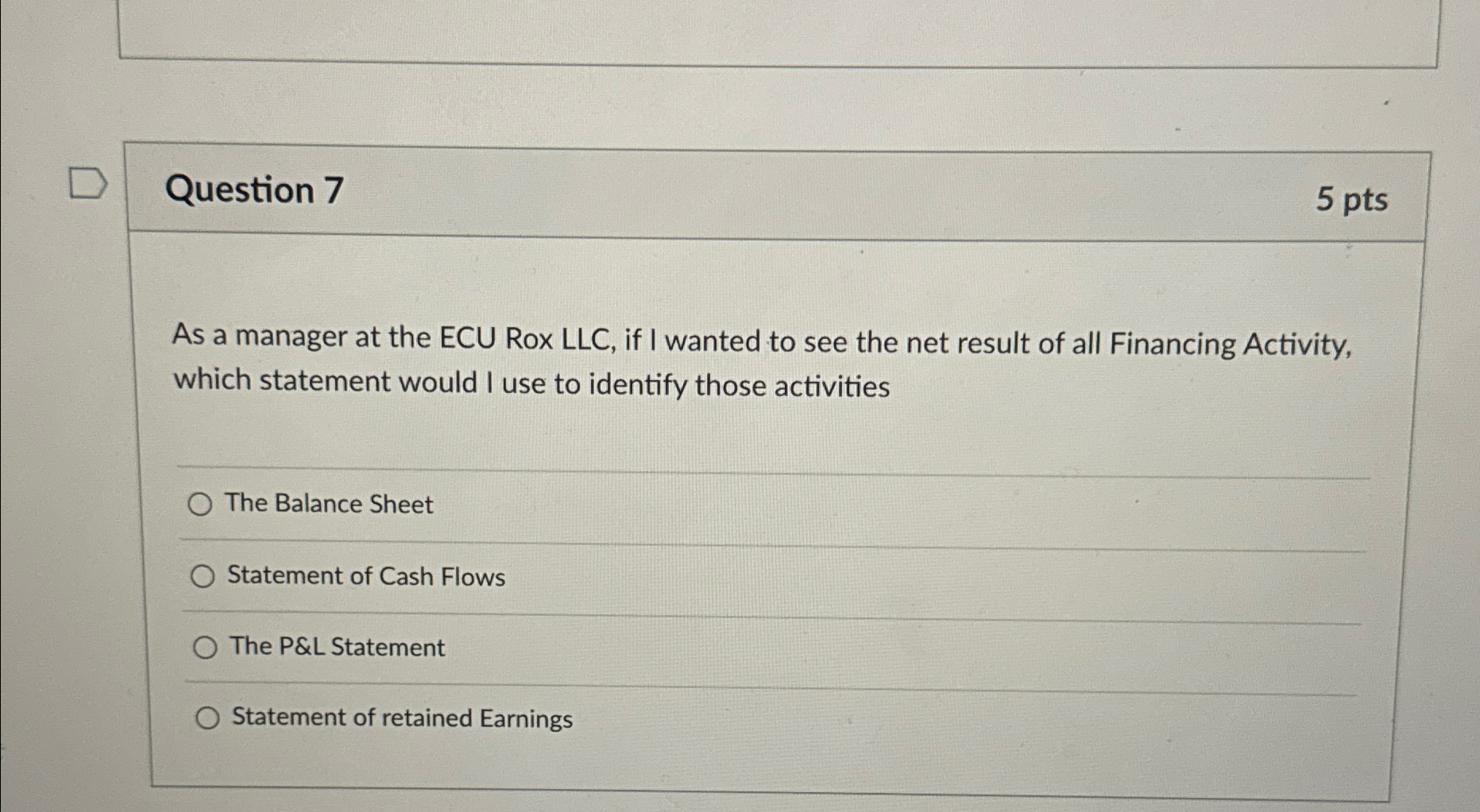 Solved Question 75 ﻿ptsAs a manager at the ECU Rox LLC, ﻿if | Chegg.com