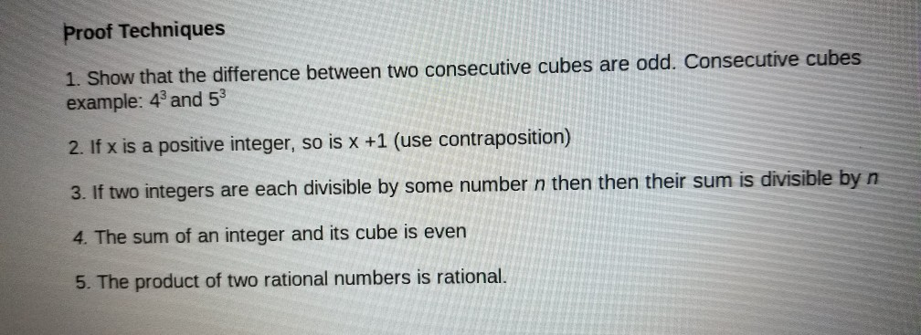 Solved Proof Techniques 1. Show that the difference between | Chegg.com