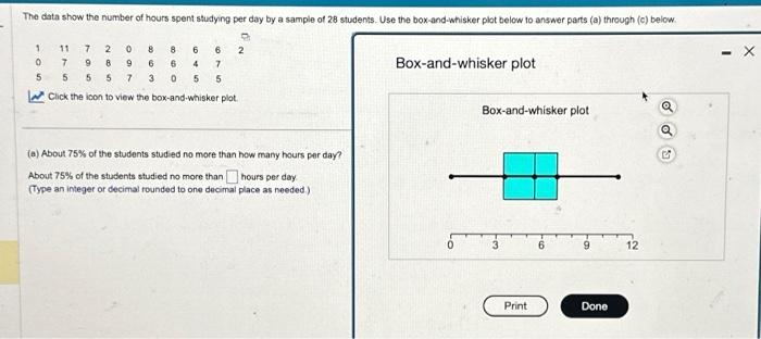 Solved Box-and-whisker plot Click the ibon to view the | Chegg.com