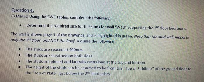 Question 4: (3 Marks) Using the CWC tables, complete | Chegg.com