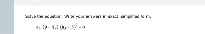 Solved Solve the equation. Write your answers in exact, | Chegg.com